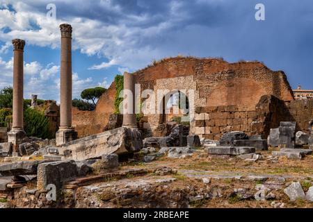 The remains of Basilica Fulvia at the Roman Forum, Italy Stock Photo ...