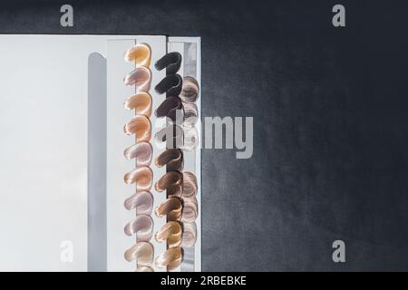 Miscellaneous various samples color palette dye coloring hair shade ...