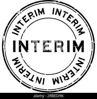 Grunge black interim word rubber seal stamp on white background Stock ...