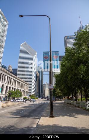 Lampost Flags Advertising Nascar Chicago Street Race On South Michigan ...