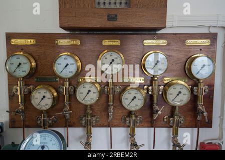 Tower Bridge control room dials and indicators Stock Photo - Alamy