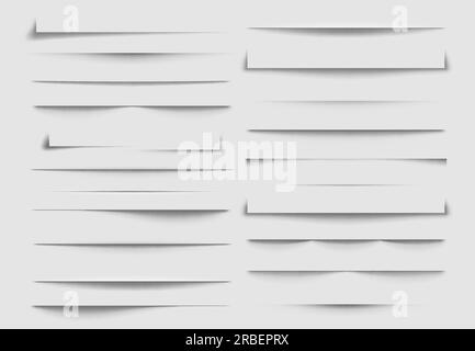 Isolated shadow dividers. Shadows discarded by paper sheet. vector ...
