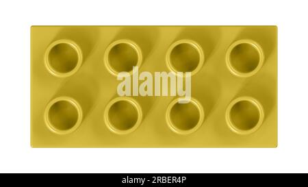 Old Gold Lego Block Isolated on a White Background. Close Up View of a ...
