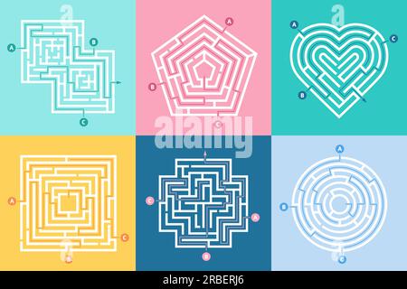 maze paths task for kids Stock Vector Image & Art - Alamy