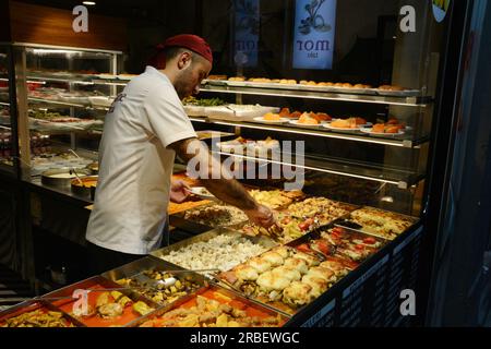 Turkish desserts display in window of Hakkızade Hafiz Mustafa shop in ...