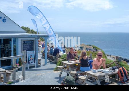 Wavecrest Cafe at the most southerly Point Lizard Cornwall UK Stock ...