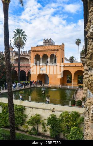 The Seville Alcazar. The palace complex, a UNESCO World Heritage Site ...