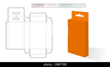 Mobile cover tuck end resizeable box with holding notch, Box with hang ...
