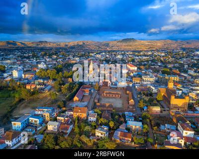 Aerial view of Antsirabe city, Vakinankaratra region, Madagascar ...
