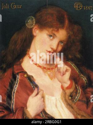 'Joli Coeur' by Dante Gabriel Rossetti, a painting depicting a young ...