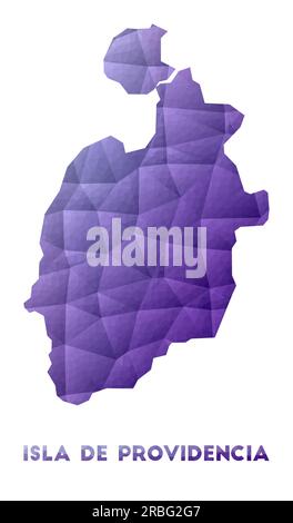 Vector polygonal Isla de Providencia map. Vibrant geometric island in ...