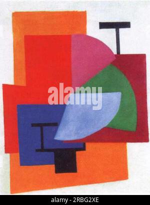'Non-Objective Composition 4' by Olga Rozanova (1915) is an abstract ...