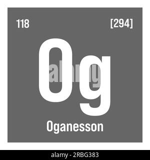 Og Oganesson Chemical Element Periodic Table. Single element vector ...
