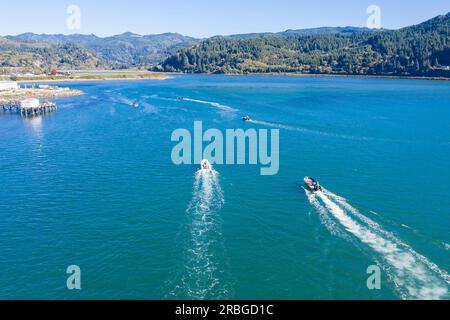 Overhead view of a marina on the Oregon coast Stock Photo - Alamy