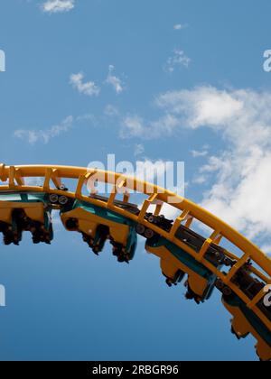 Roller coaster at the Elitch Gardens Theme Park in Denver, Colorado ...