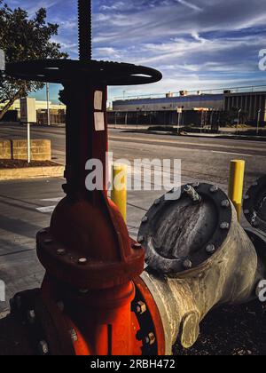 Water main pipe with back flow prevention and double block Stock Photo ...