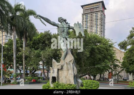 Rajah Sulayman monument in Roxas Boulevard, Manila. Rizal Park is one ...