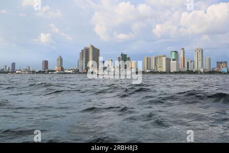 Training ship Admiral Tomas Cloma anchored in Manila Bay Philippines ...