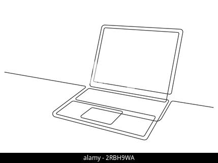 One line drawing of notebook on the desk.Line drawing open notebook ...