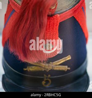 French artillery shako. Uniforms of soldiers of the middle of the 19th ...