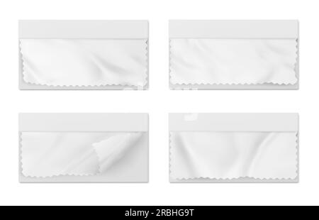 Realistic set of blank fabric swatches isolated on transparent ...