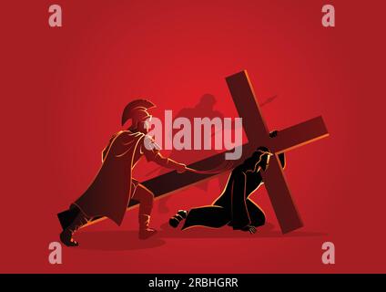 Biblical vector illustration series. Way of the Cross or Stations of ...