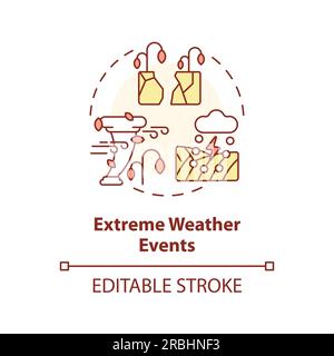 Customizable extreme weather events icon heatflation concept Stock ...