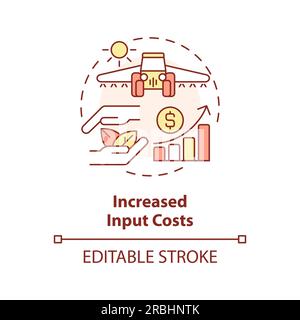 Customizable increased input costs icon heatflation concept Stock ...
