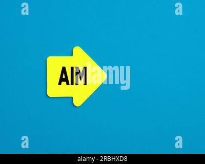 Aim, goal, purpose, determination, achievement concept. Yellow arrow ...