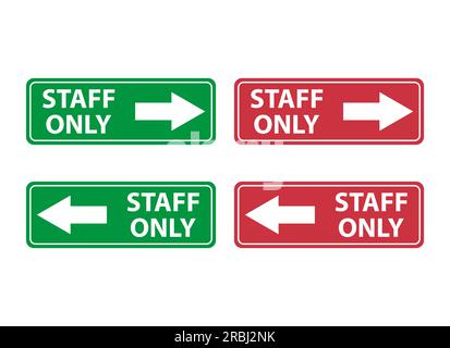 Set of Only staff icon, danger zone symbol, safety entry person sign ...