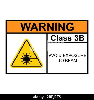 Laser radiation danger class 3B label icon, safety information symbol ...