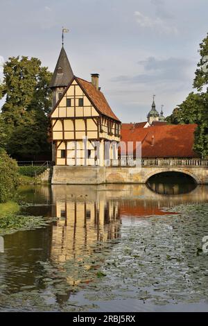 Gate house and bridge over the Graefte and historic mill of Steinfurt ...
