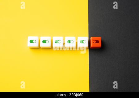 The enabled switch button among disabled ones. Permission settings ...