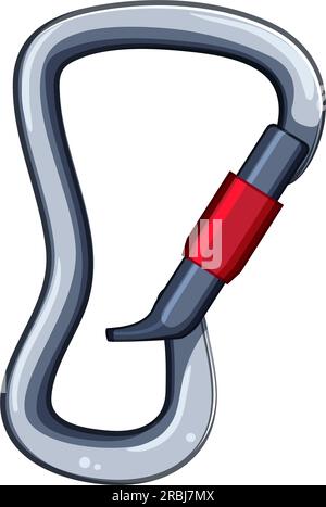 hook carabiner clip cartoon vector illustration Stock Vector Image ...