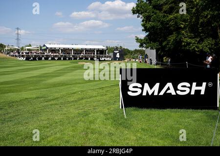 The Birdie Shack on the fourth hole during the first round of LIV Golf ...