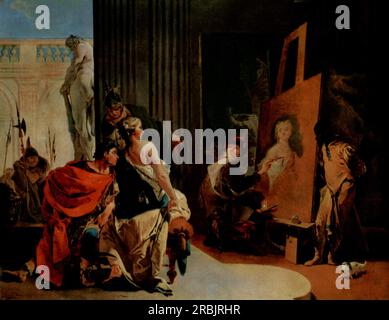 Alexander The Great in the studio of Apelles to arrange the painting of ...