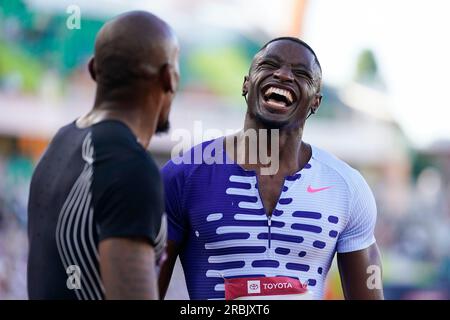 Bryce Deadmon reacts after winning the men's 400 meter final during the ...