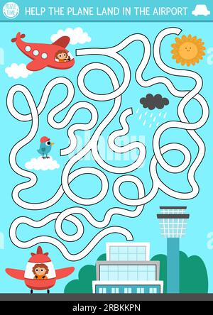 Transportation maze for kids with city landscape, cars, passengers ...