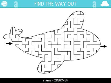 Transportation geometrical maze for kids. Preschool printable activity ...