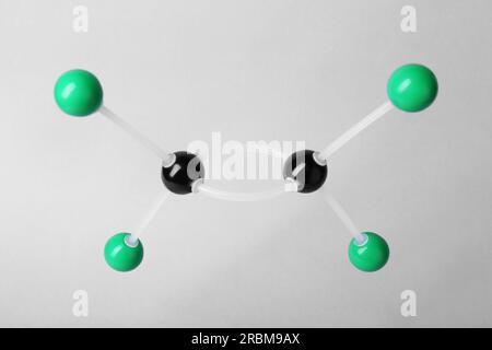 Molecular atom model on light grey background. Chemical structure Stock ...