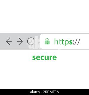 Browser Address Bar Showing Https Protocol - Secure Business Concept with Happy Standing ...