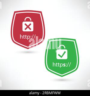 Website Certificate Badges - Secure and Insecure Network Connections ...