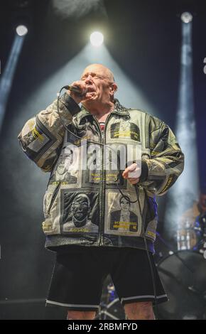 Buster Bloodvessel of the ska band Bad Manners at the Newport Centre ...