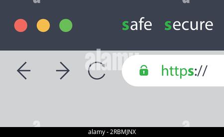 Browser Address Bar Showing Mandatory HTTPS Protocol - Secure Web Browsing and Connections Trend ...
