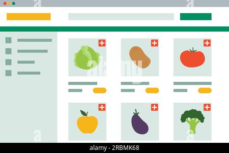 Online store. Computer screen and shopping basket. Filled color icon ...