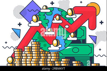 Vector graphic of a graph of x against y of a linear function. The formula represented is y = x ...