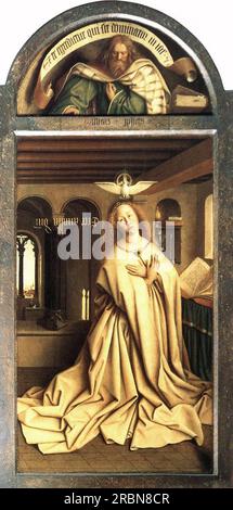 The Ghent Altarpiece (exterior) 1432 by Jan van Eyck Stock Photo - Alamy
