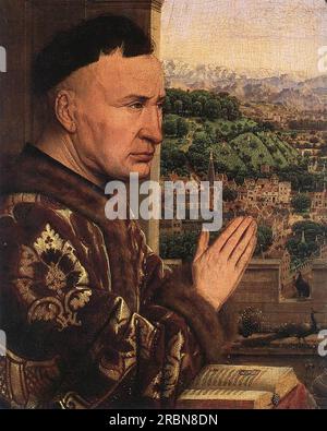 The Virgin of the Chancellor Rolin (detail) 1436 by Jan van Eyck Stock ...