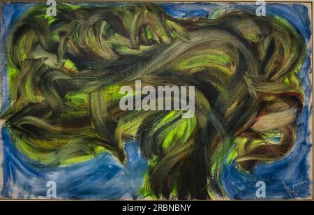Jean Messagier painting, Pompidou Centre, a museum of modern art, Paris ...