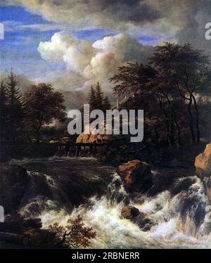 A Waterfall in a Rocky Landscape' by jacob van ruisdael , 1660-70. From ...